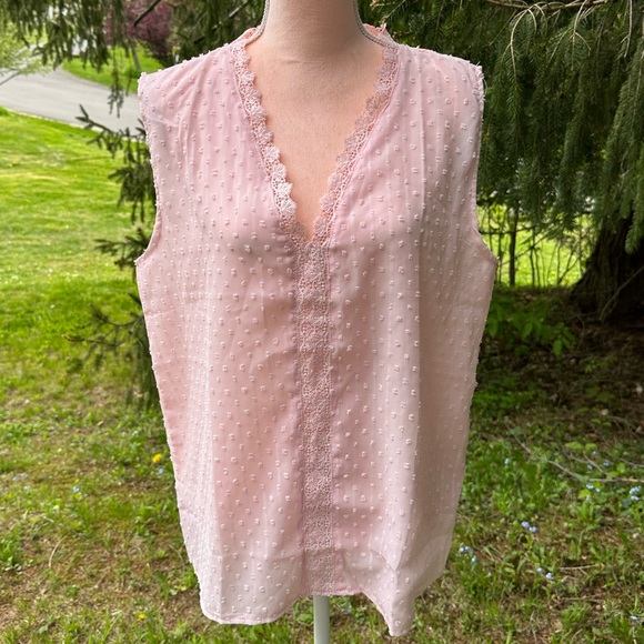 Tops | Vintage Pink Lacy Tank | Poshmark